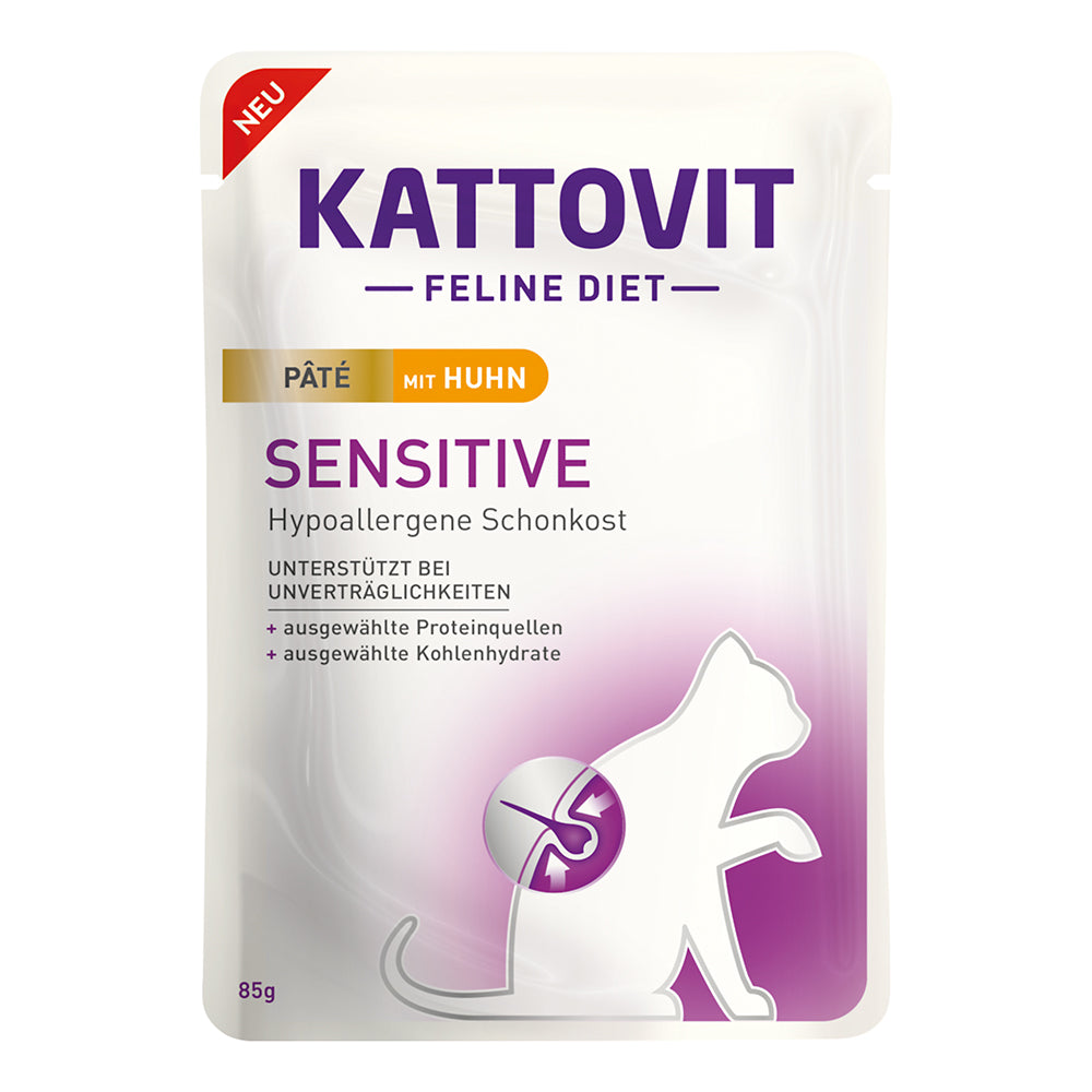 Kattovit Sensitive Paté Huhn – Nassfutter für sensible Katzen
